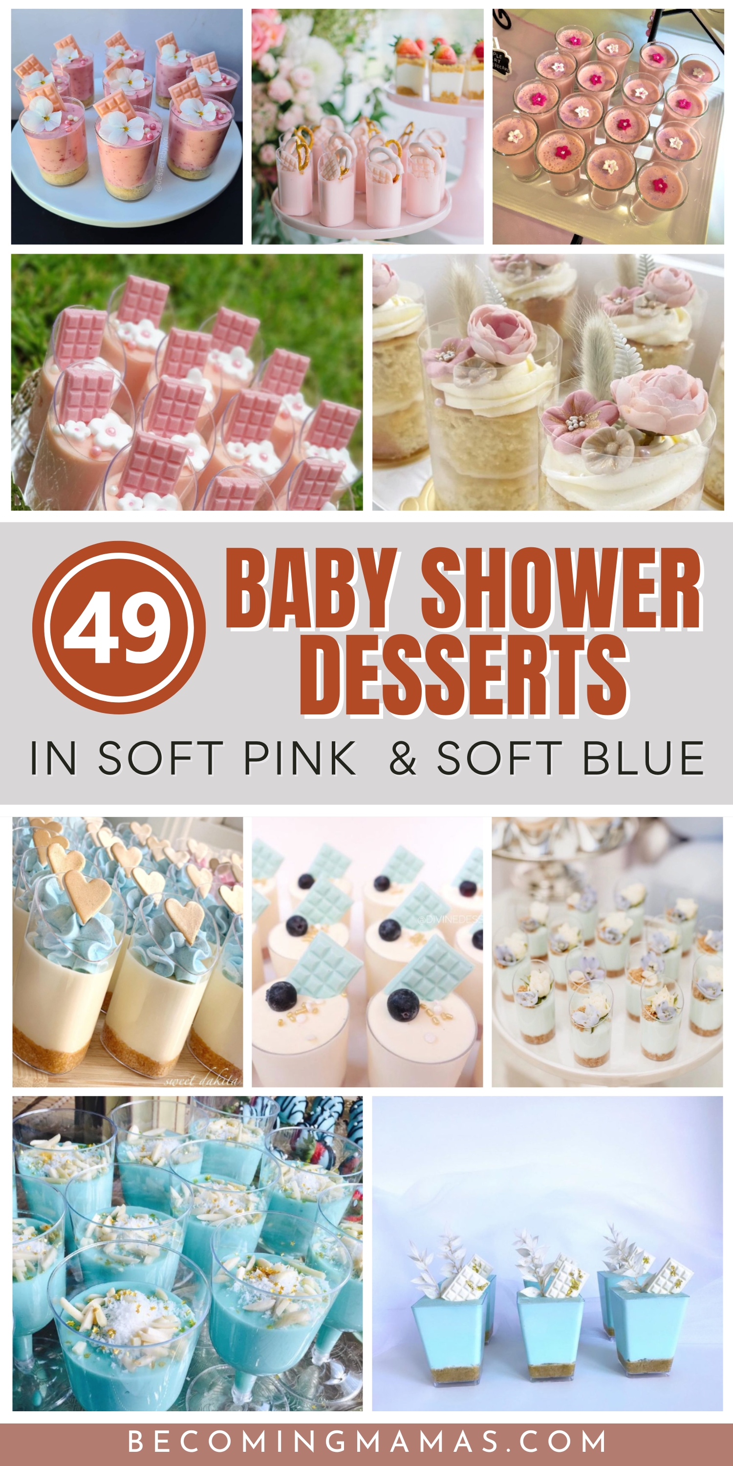 49 Inspirational Ideas For Baby Shower Desserts In Cups & Cones
