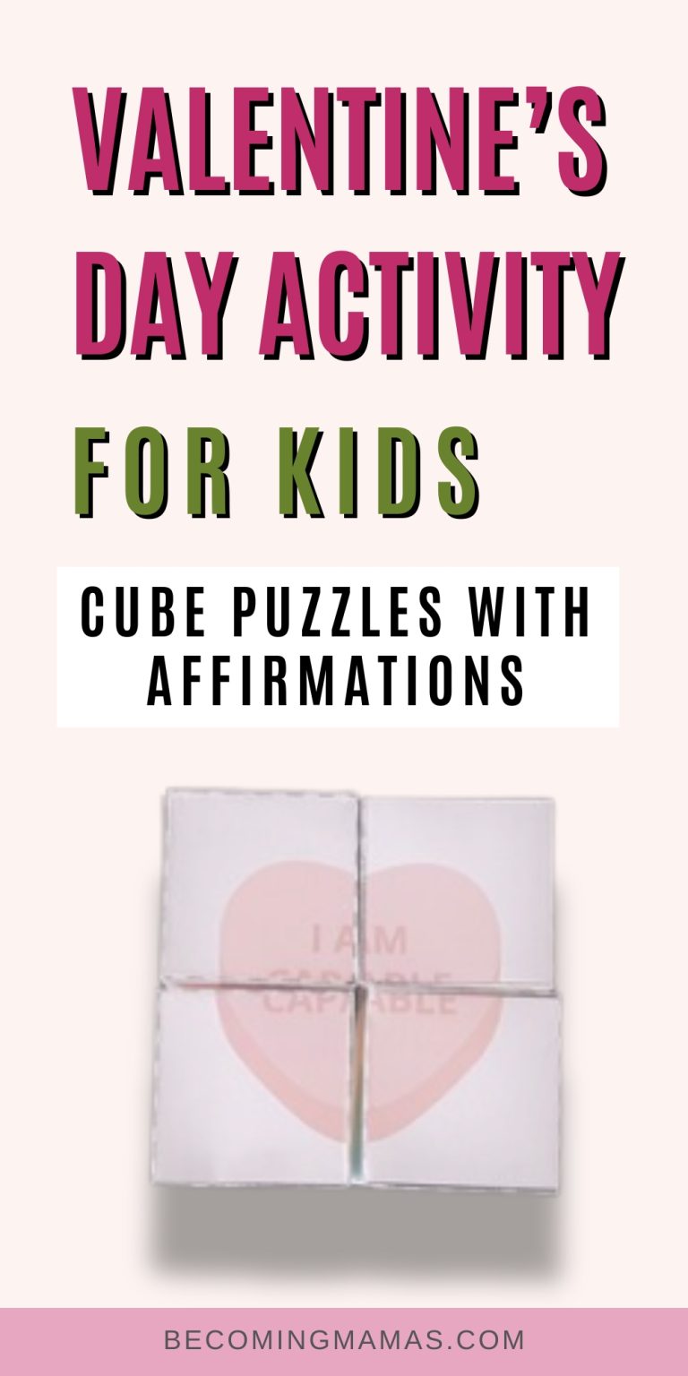 Valentine's Day Activity For Kids: Cube Puzzles With Positive Affirmations