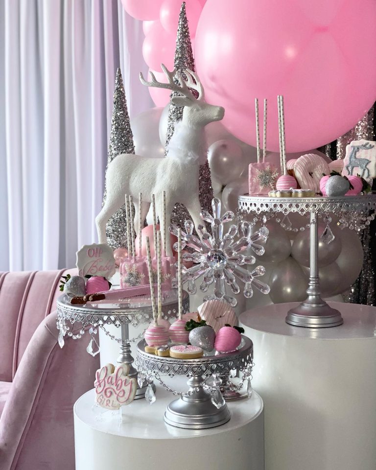 23 Winter Baby Shower Themes In Pink For January & February Showers