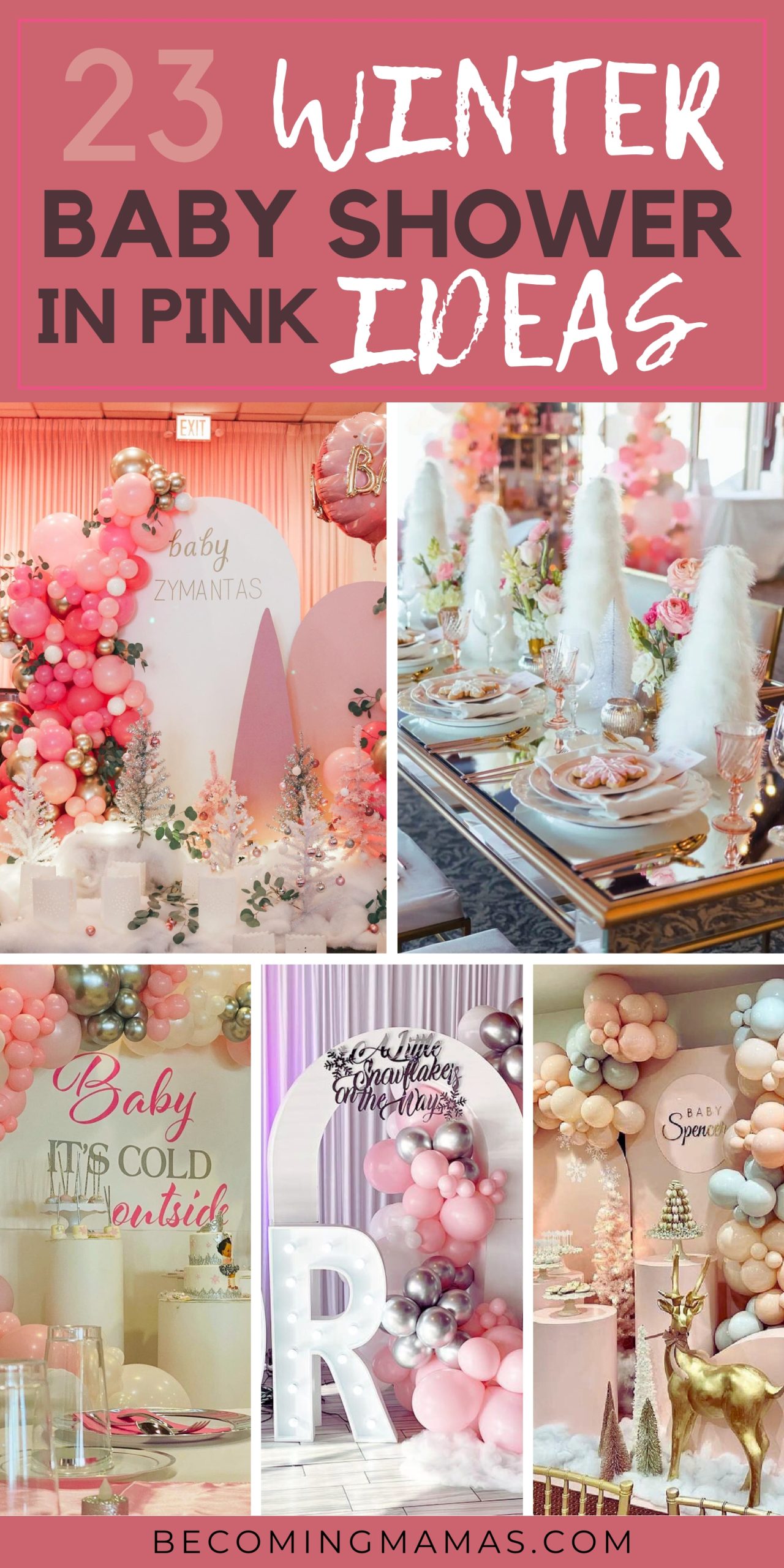 23 Winter Baby Shower Themes In Pink For January & February Showers