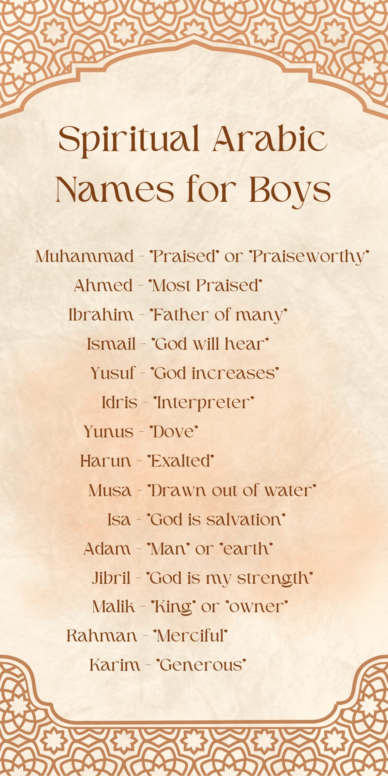 85 Arabic Baby Boy Names With Meanings