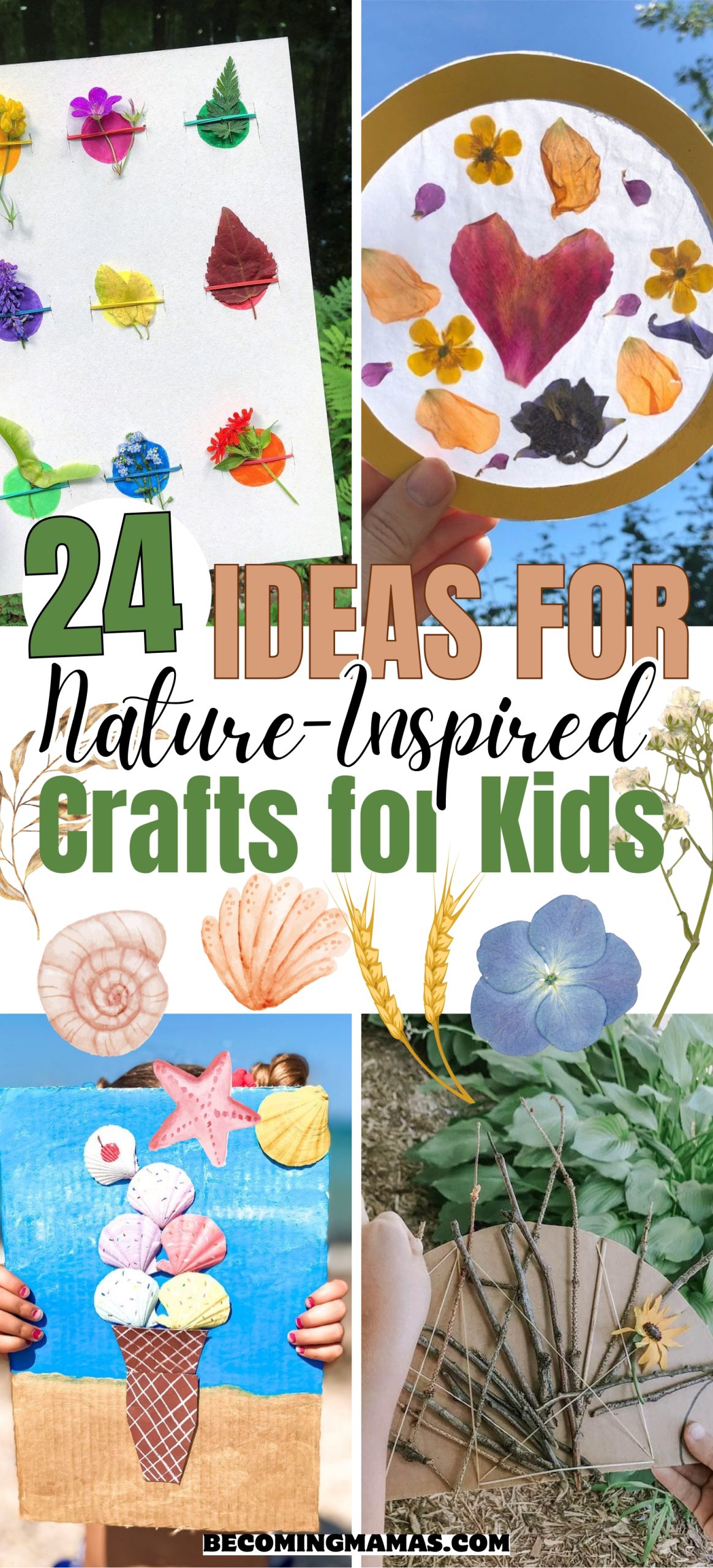 Summer Crafts For Kids: 24 Nature Craft Ideas (Shells, Flowers, And More)